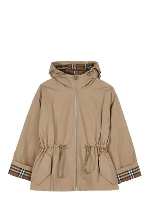 Burberry Long-sleeved Hooded Jacket With Drawstring Waist - Nude