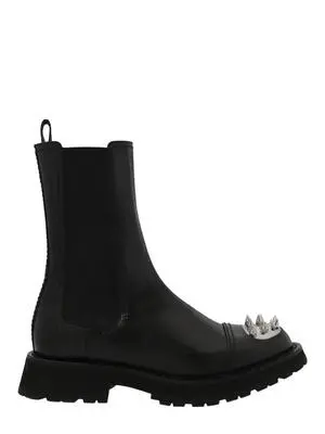 Alexander McQueen Studded Toe Chelsea Boots - Black