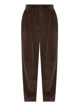 Dolce & Gabbana Pleated Corduroy Trousers - Black