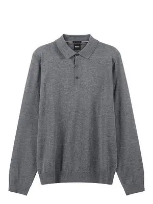 Hugo Boss Lancione Virgin Wool Polo Shirt Gray