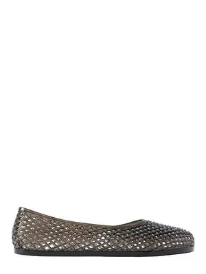 ANCIENT GREEK SANDALS Iro Round-toe Ballet Flats - Black