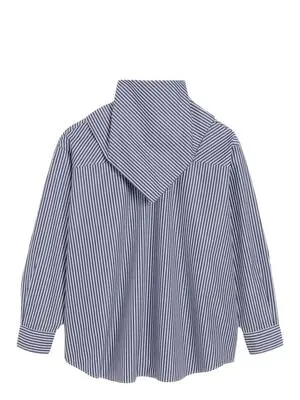 Ami Bandana-detail Striped Shirt - Blue