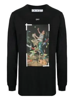 Off-White Pascal Long-sleeved Printed T-shirt - Black