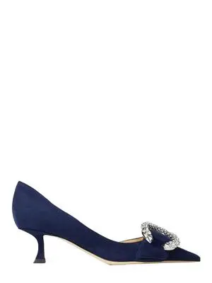 JIMMY CHOO Jimmy Choo Melva D'Orsay Pointed Heels With Crystal Buckles
