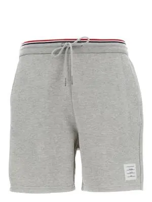 Thom Browne Drawstring Shorts With Signature Striping - Grey
