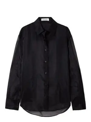 THE FRANKIE SHOP Sheer Long Sleeve Shirt - Black