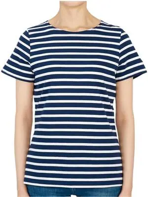 Saint James Striped Graphic T-shirt - Blue