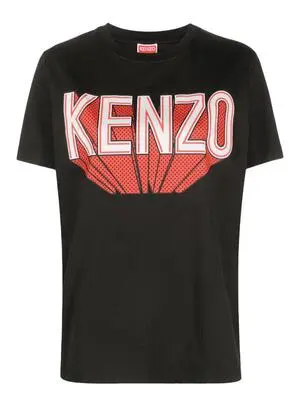 Kenzo Logo Printed Crewneck T-shirt - Black
