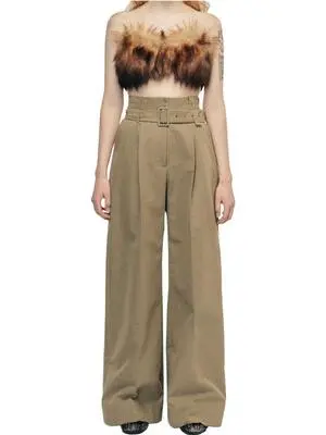 Simone Rocha Belted Wide-leg Trousers - Brown