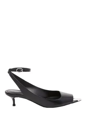 Alexander McQueen Punk Pointed-toe Sandals With Buckled Ankle Straps - Black