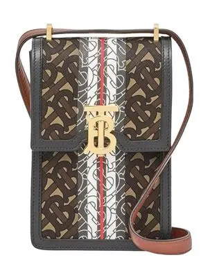 Burberry Robin Monogram Stripe Crossbody Bag - Black