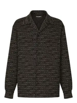 Dolce & Gabbana Dolce Gabbana Logo Jacquard Padded Shirt - Black