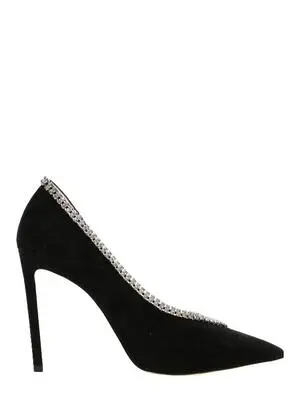 JIMMY CHOO Crystal Embellished Pointed Toe High Heels - Black