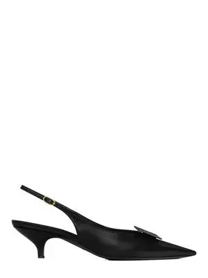 Celine Signature Slingback In Lambskin - Black