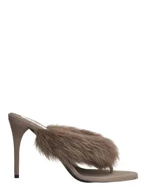 Alaïa Round Toe Stiletto High Heel Sandals - Brown