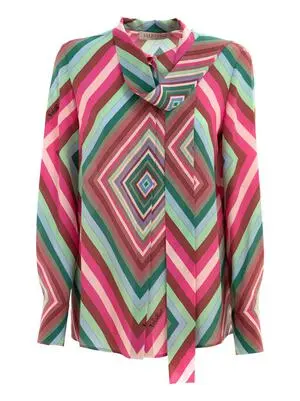 Valentino Garavani Striped Shirt With Bow Detail - Red