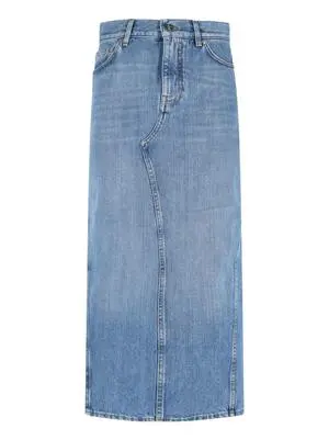 Givenchy Logo Patch Denim Skirt - Blue