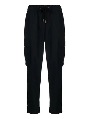 Peserico Cropped Track Pants With Turn-up Hem - Black