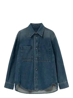 WOOYOUNGMI Floral Embroidered Denim Shirt - Blue