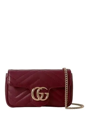 Gucci Gucci GG Marmont Matelassé Super Mini Shoulder Bag Red