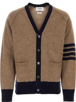 Thom Browne Thom Browne 4-Bar Buttoned Cardigan Brown