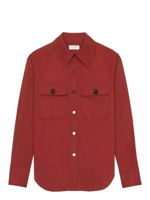 Saint Laurent Saharienne Oversized Shirt - Deep Red