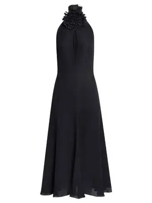 Alaïa High-neck Sleeveless Midi Dress - Black