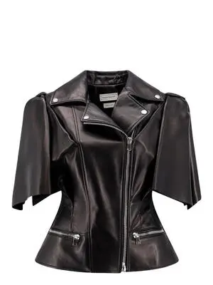 ALEXANDER MCQUEEN Alexander McQueen Short Sleeved Leather Jacket