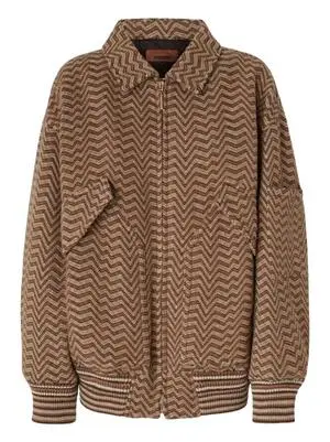 MISSONI Missoni Irregular Chevron Pattern Bomber Jacket