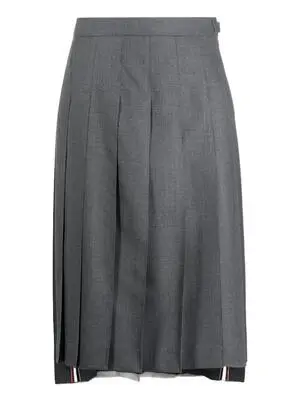 Thom Browne Thom Browne Pleated Midi Skirt With RWB Stripe Detail Medium Gray