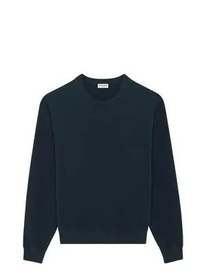 Saint Laurent Crewneck Long-sleeved Sweatshirt - Oily Blue
