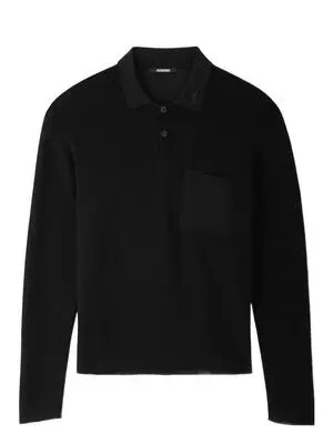 Jacquemus The Tricot Long-sleeve Polo Shirt - Black