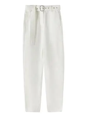 JIL SANDER Belted Wide-leg Pants - White