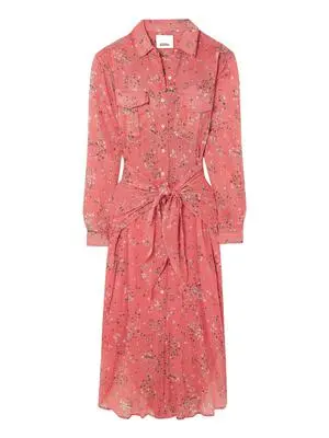 ISABEL MARANT ÉTOILE Isabel Marant Anesy Printed Shirt Dress With Lace Detail