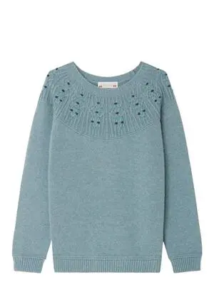 Bonpoint Polka-dot Embroidered Crewneck Jumper - Green