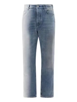 Loewe Straight Leg Jeans In Denim - White/blue