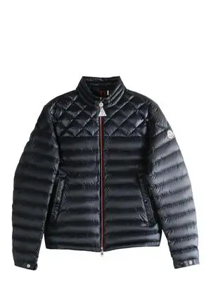 Moncler Zip-up Quilted Jacket With Stand Collar - Midnight Blue