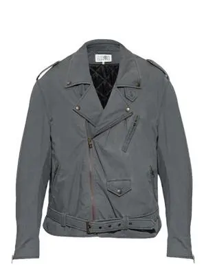 MAISON MARGIELA Belted Zip-up Biker Jacket - Grey