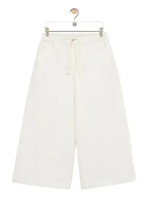 Loewe Cropped Trousers With Drawstring Waist - White