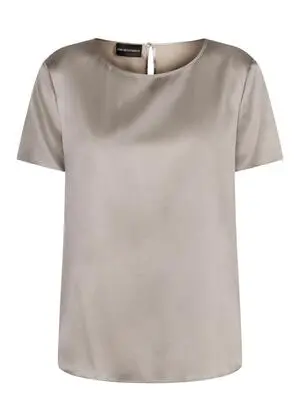 Emporio Armani Crewneck Lightweight Satin T-shirt - Gray