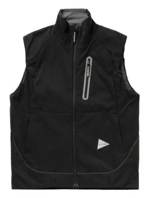 AND WANDER Sleeveless Zip Gilet - Black