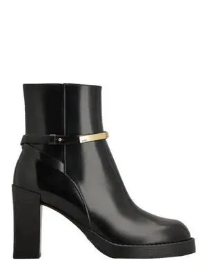 TOD'S Round Toe Zip Up Ankle Boots - Black