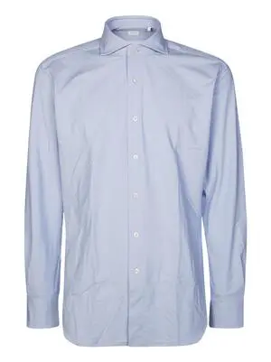 XACUS Twill French-collar Shirt - Blue