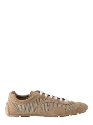 Prada Paneled Lace-up Sneakers - Desert Beige