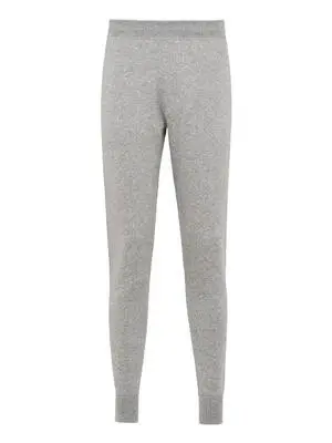Prada Logo Patch Knitted Track Pants - Grey