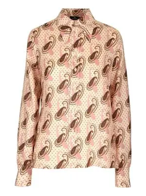 Etro Paisley Print Collared Long Sleeve Shirt - Nude