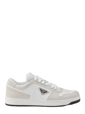 Prada Downtown Leather Sneakers - White/gray
