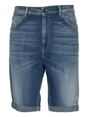 DONDUP High-waist Distressed Denim Shorts - Blue