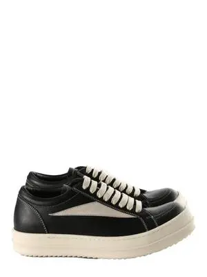 Rick Owens Round Toe Lace-up Sneakers - Black