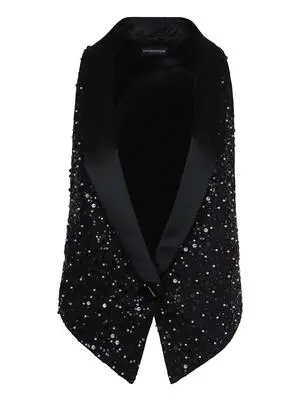 Emporio Armani Embellished Sleeveless Gilet - Black